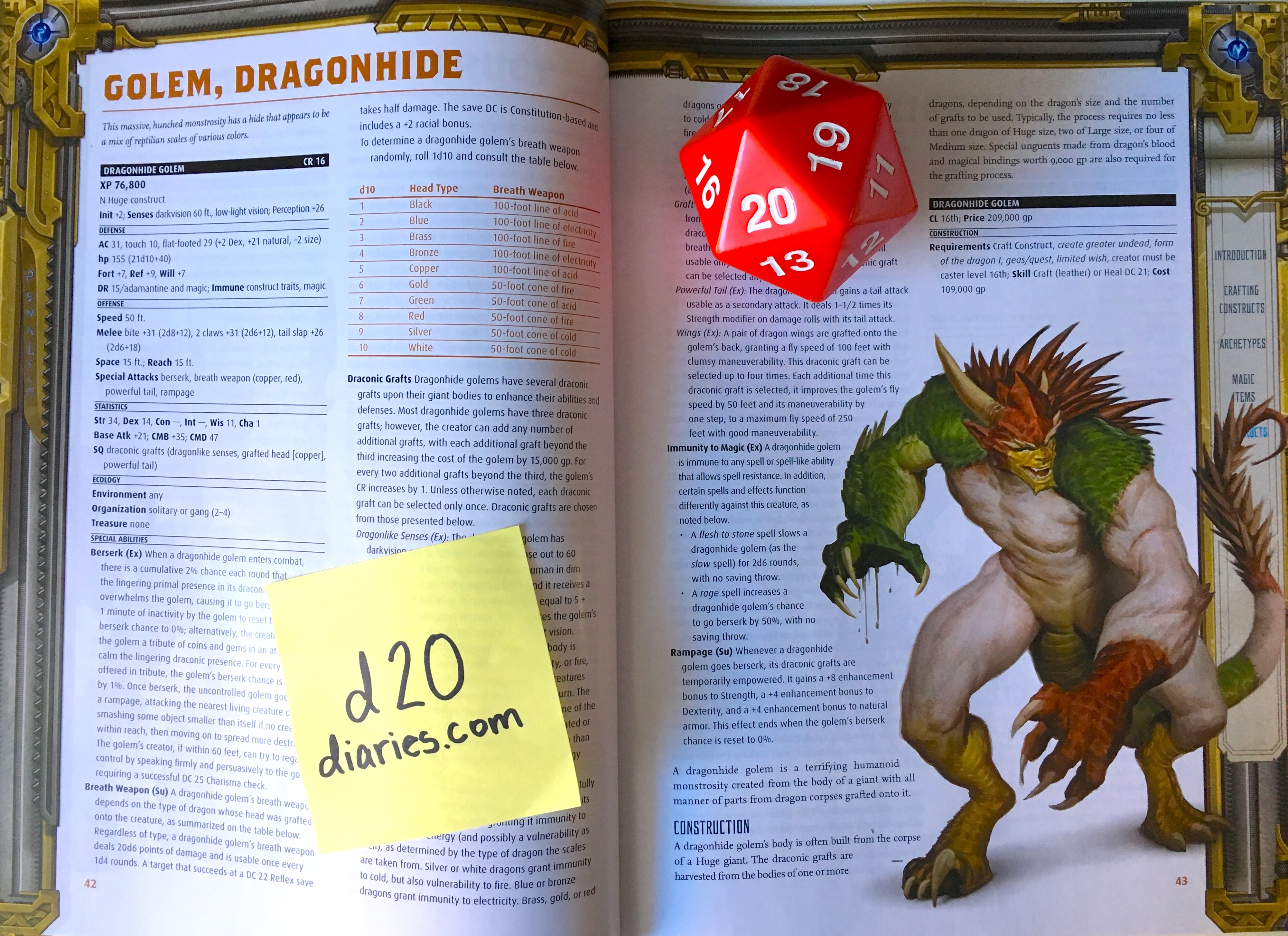 Review: Construct Handbook – d20 Diaries